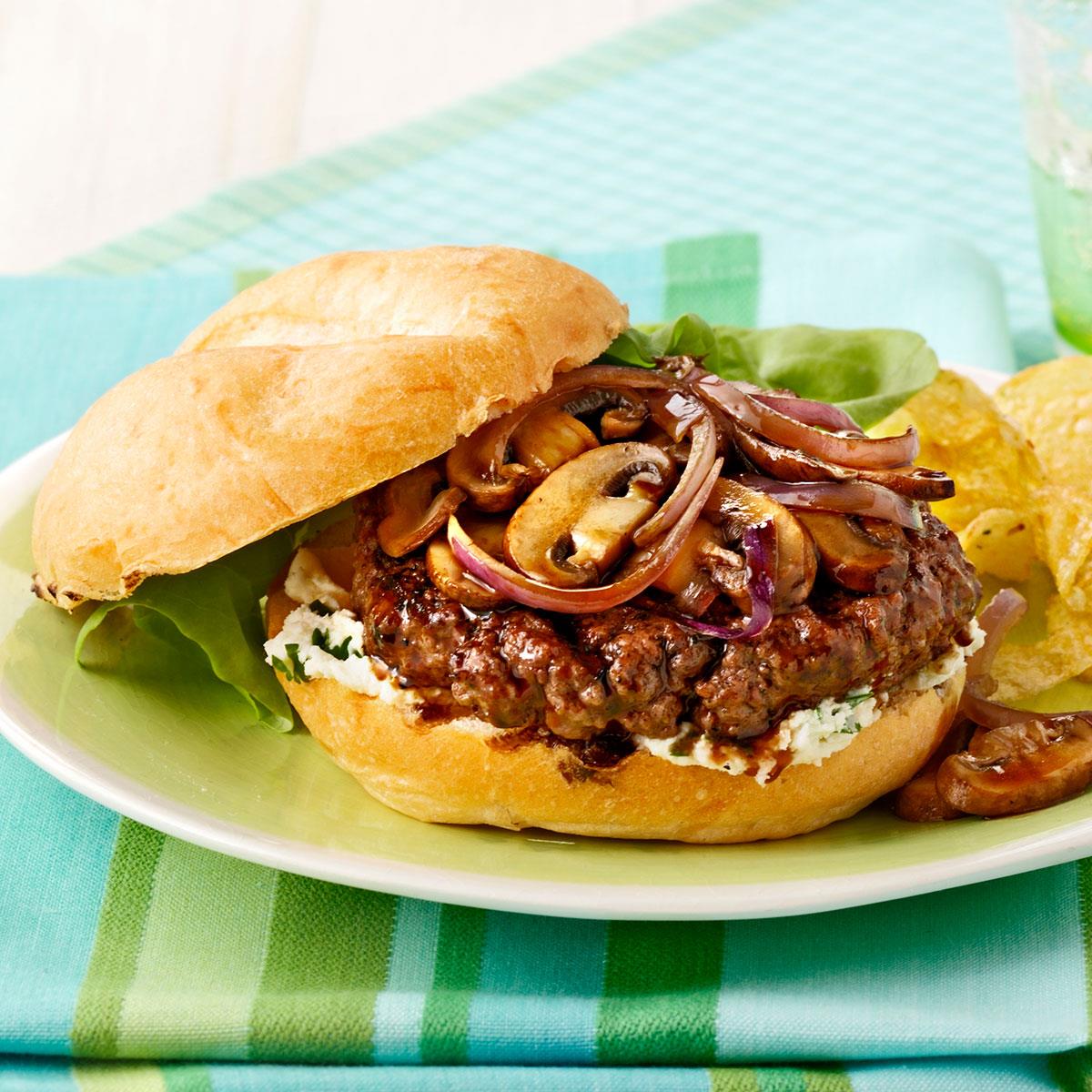 mushroom beef burgers